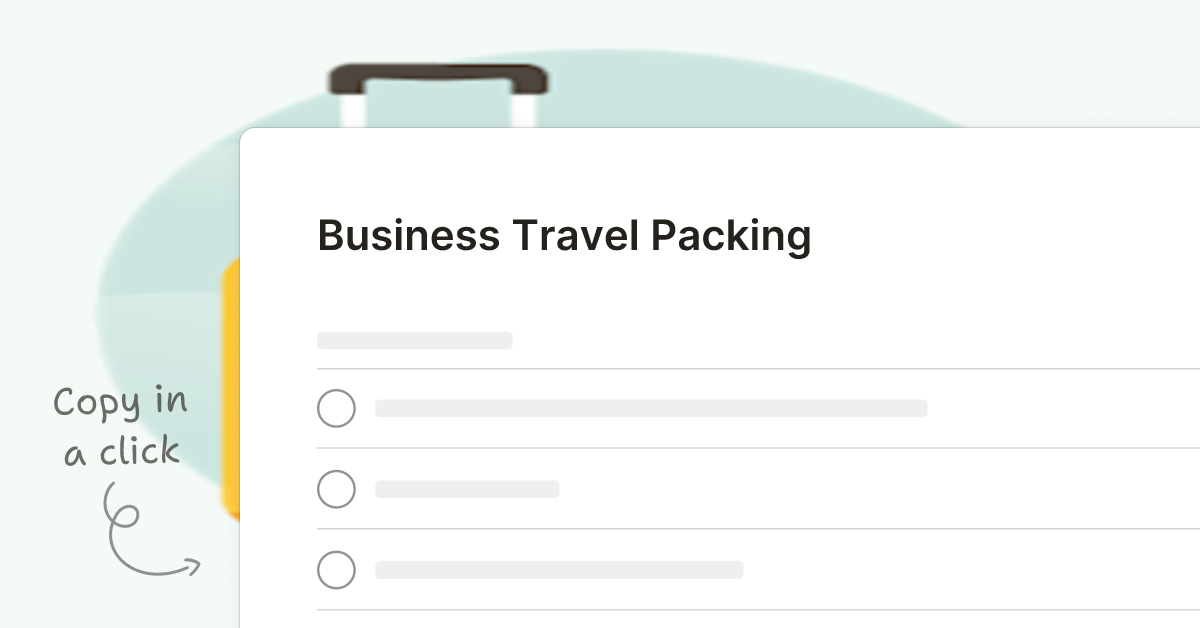 Business Travel Packing - Templates | Todoist