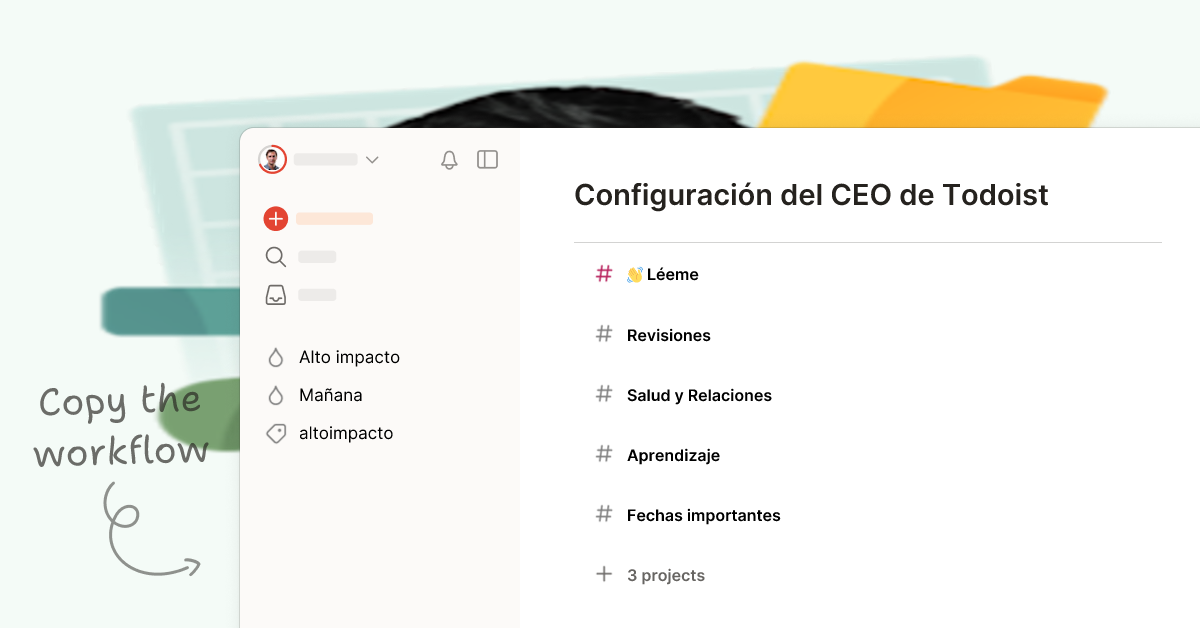 Configuración de productividad del fundador y CEO de Todoist