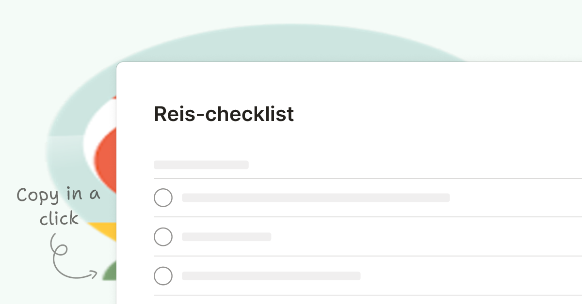Gratis reis-checklist sjabloon